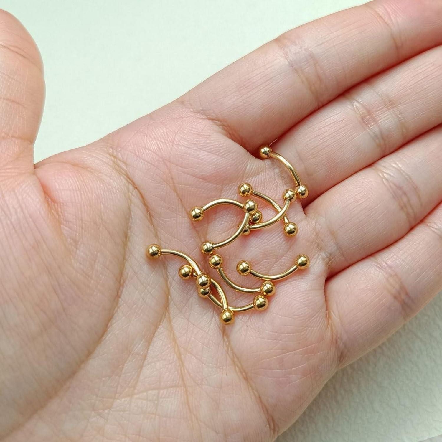 Gojewen Piercing-Set 10stk Curved Barbell Piercing Set 16G 1.2mm 8mm ...
