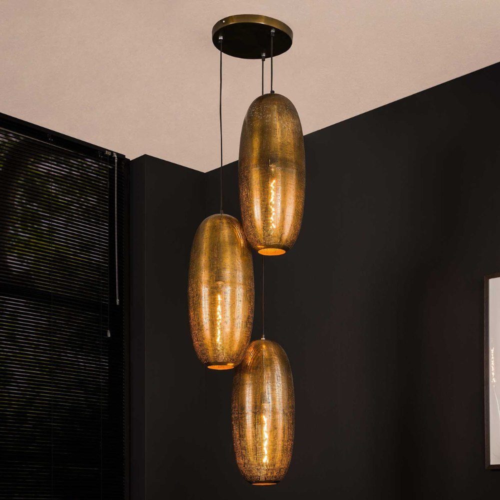 Famlights Hängeleuchte Pendelleuchte Evelina In Bronze Antik E27 3