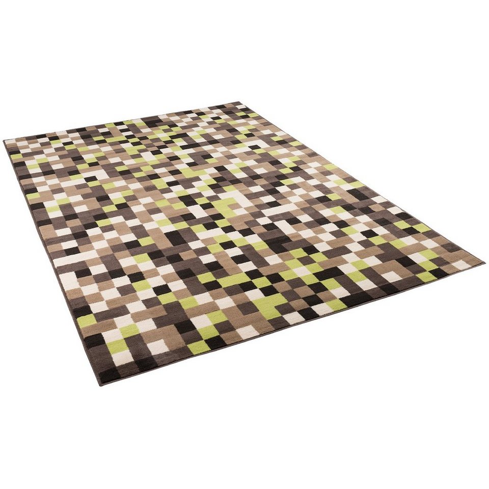 Designteppich Teppich Modern Trendline Beige Pixel Pergamon