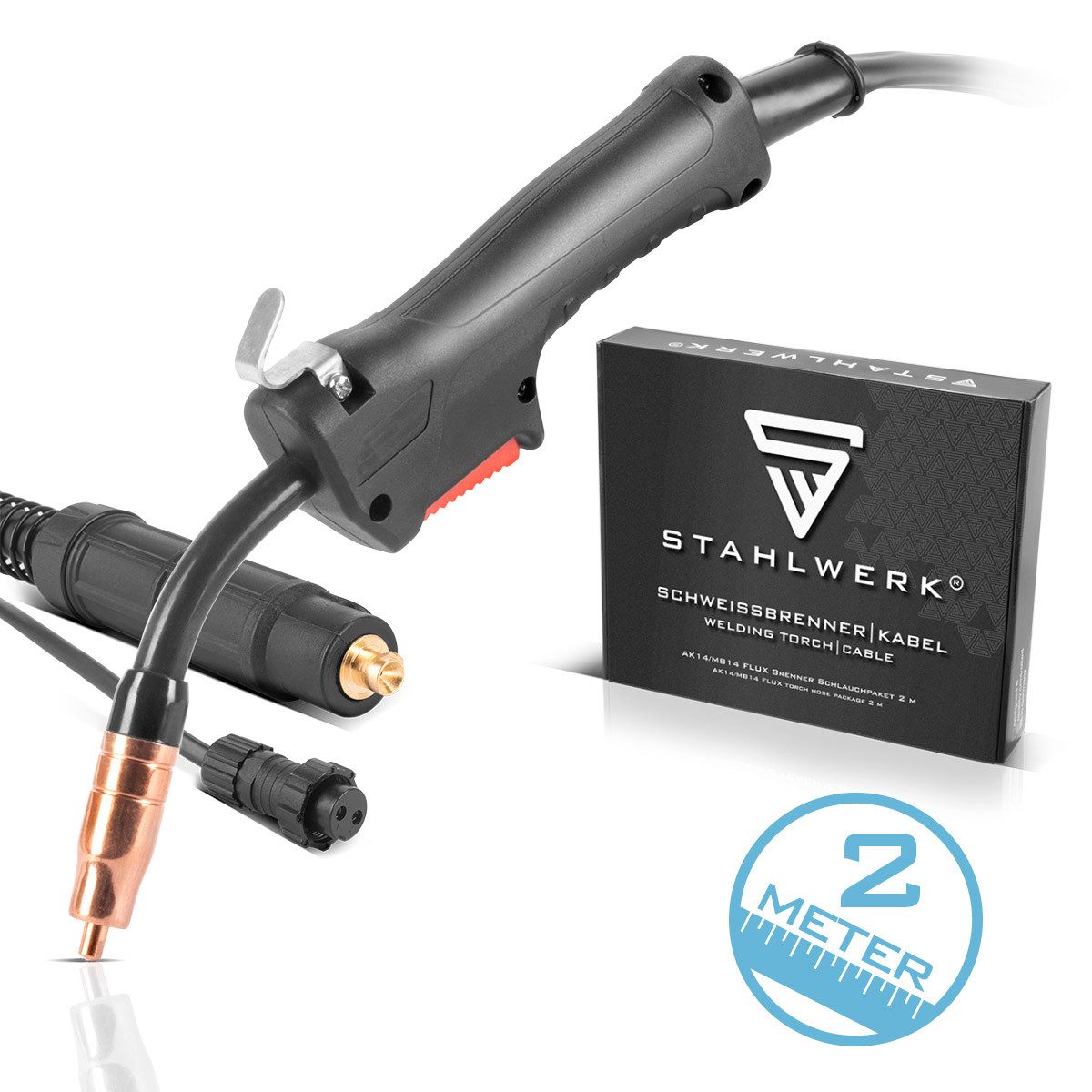 STAHLWERK Elektrowerkzeug-Set FLUX Schweißbrenner AK14, MB14, Brenner bis 160, A inklusive 2 m ...