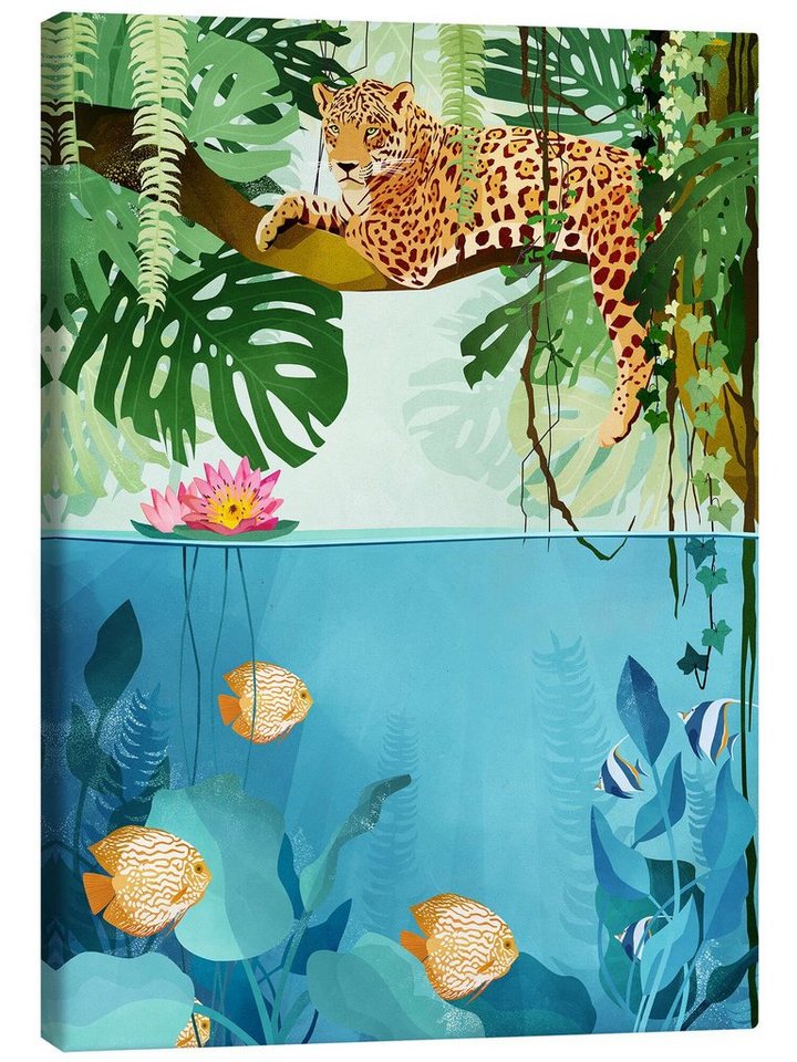 Posterlounge Leinwandbild Goed Blauw Versteckter Leopard