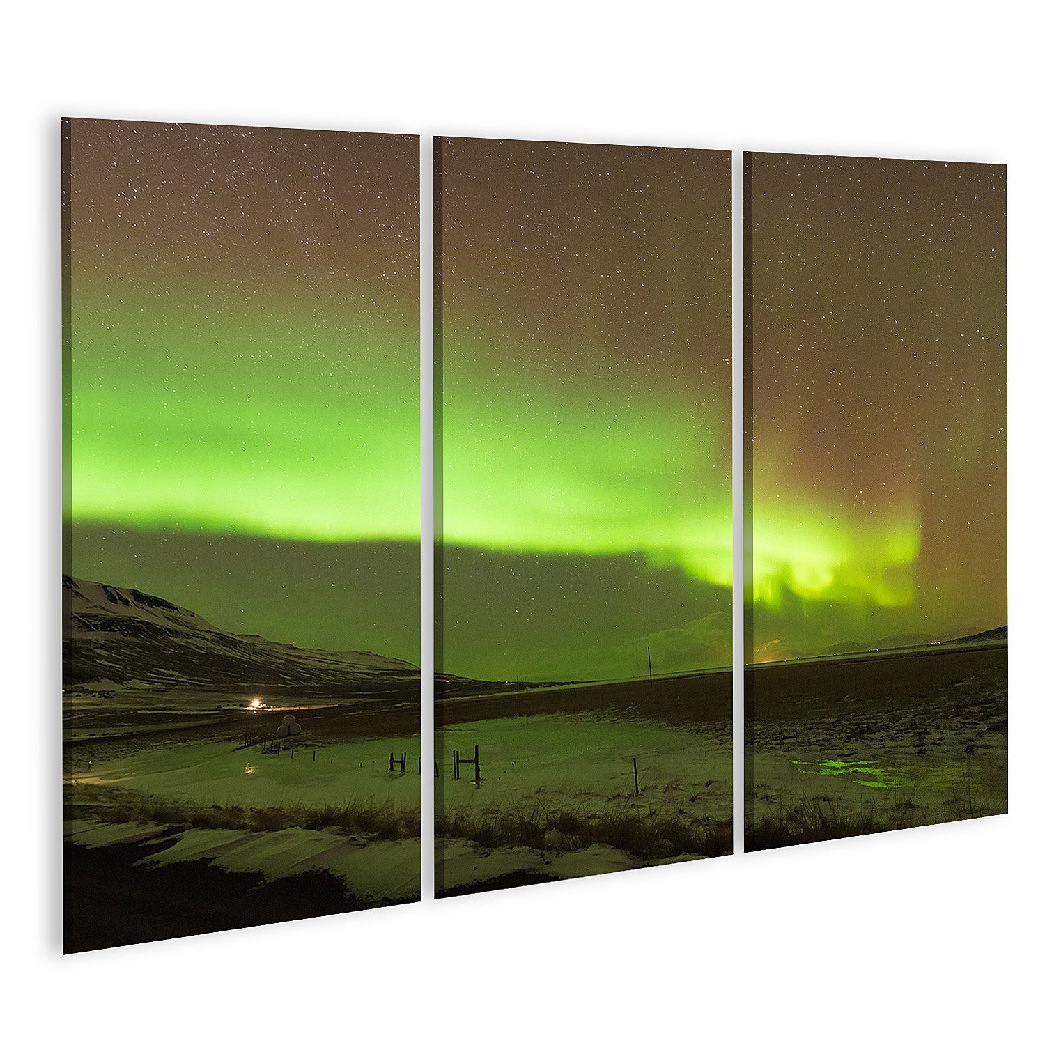 Islandburner Leinwandbild Bild Auf Leinwand Nordlicht Aurora Borealis