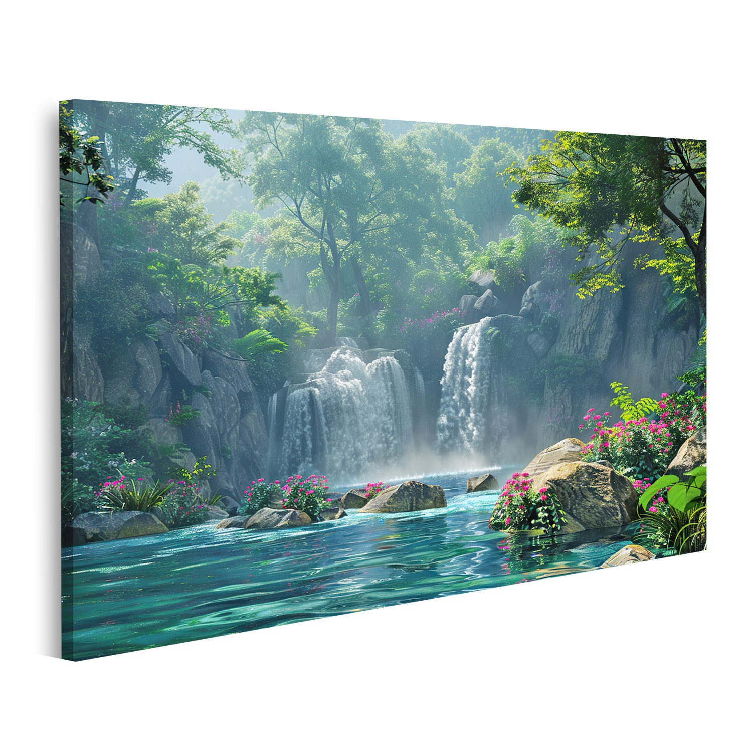 islandburner Leinwandbild Schöne majestätische Wasserfall-Naturattraktion im Nationalpark B