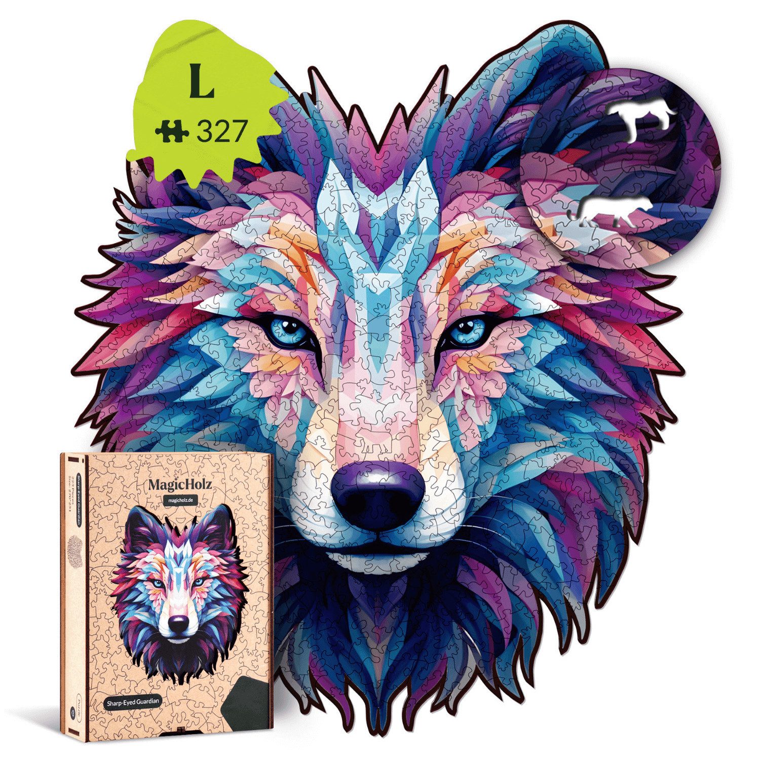 MagicHolz Puzzle MagicHolz Sharp-Eyed Guardian Wolf Holzpuzzle (2D ...