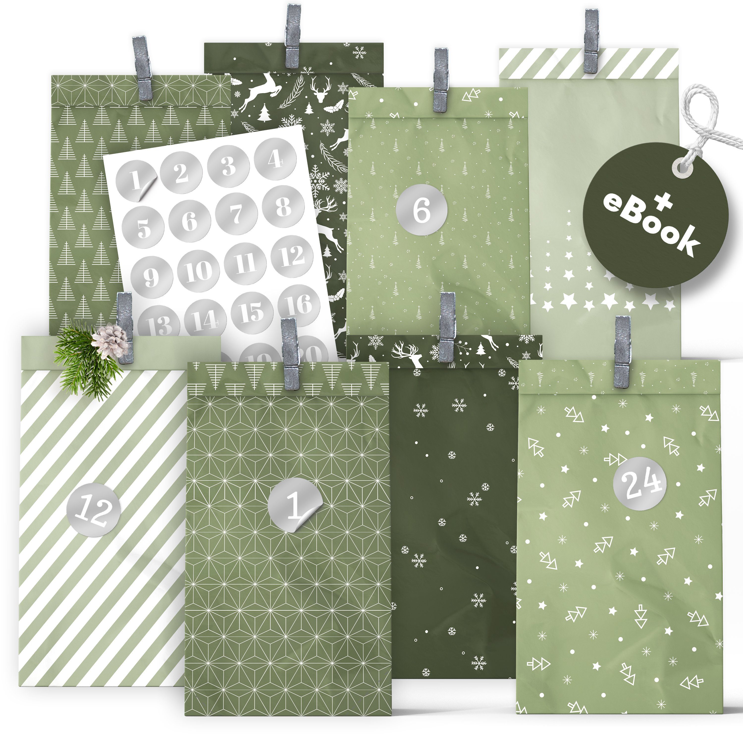 Amari DIY-Adventskalender AMARI® Adventskalender Tüten zum Befüllen mit ...