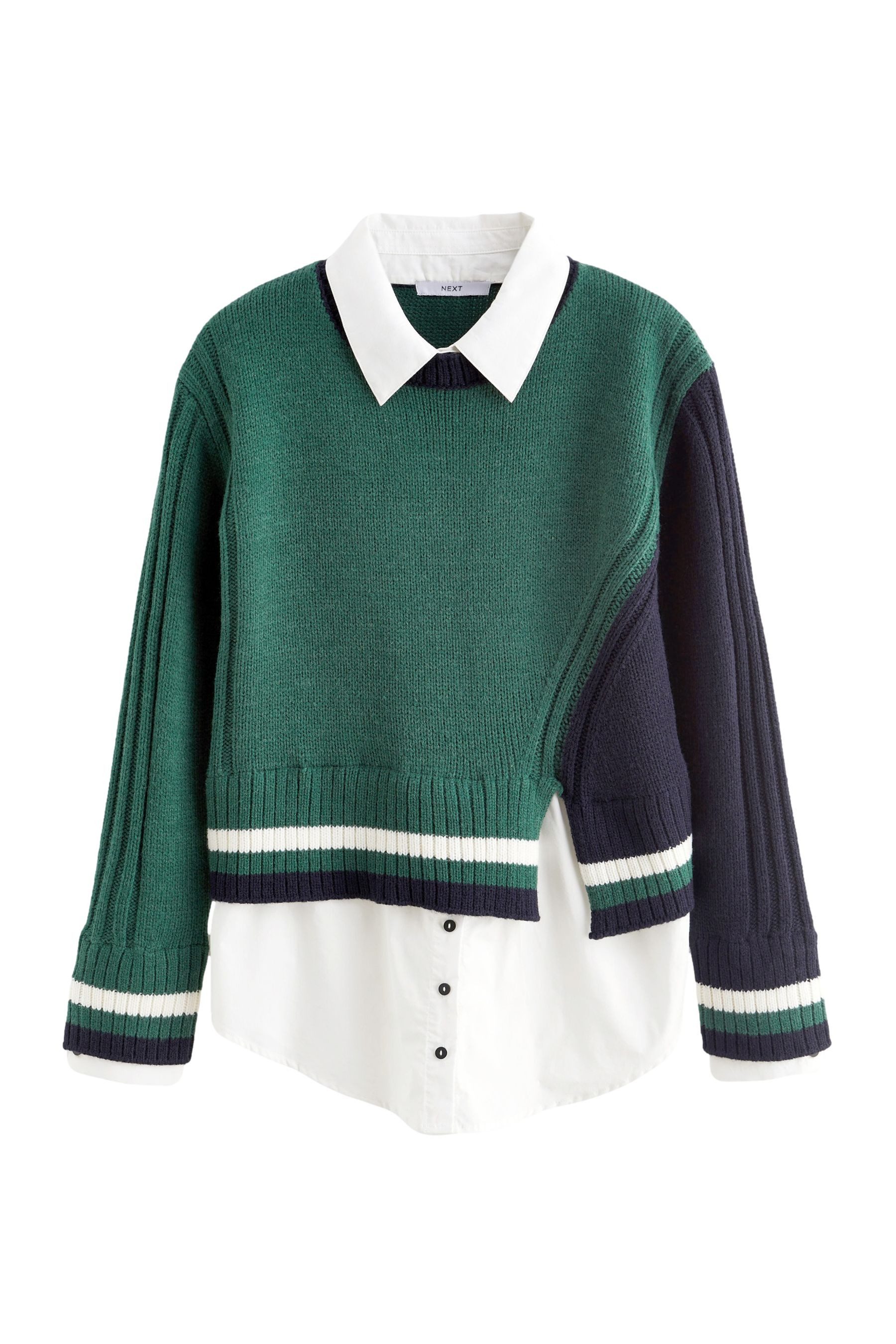 Next 2-in-1-Pullover Langärmliger Pullover im Hemd-Lagenlook (1-tlg ...