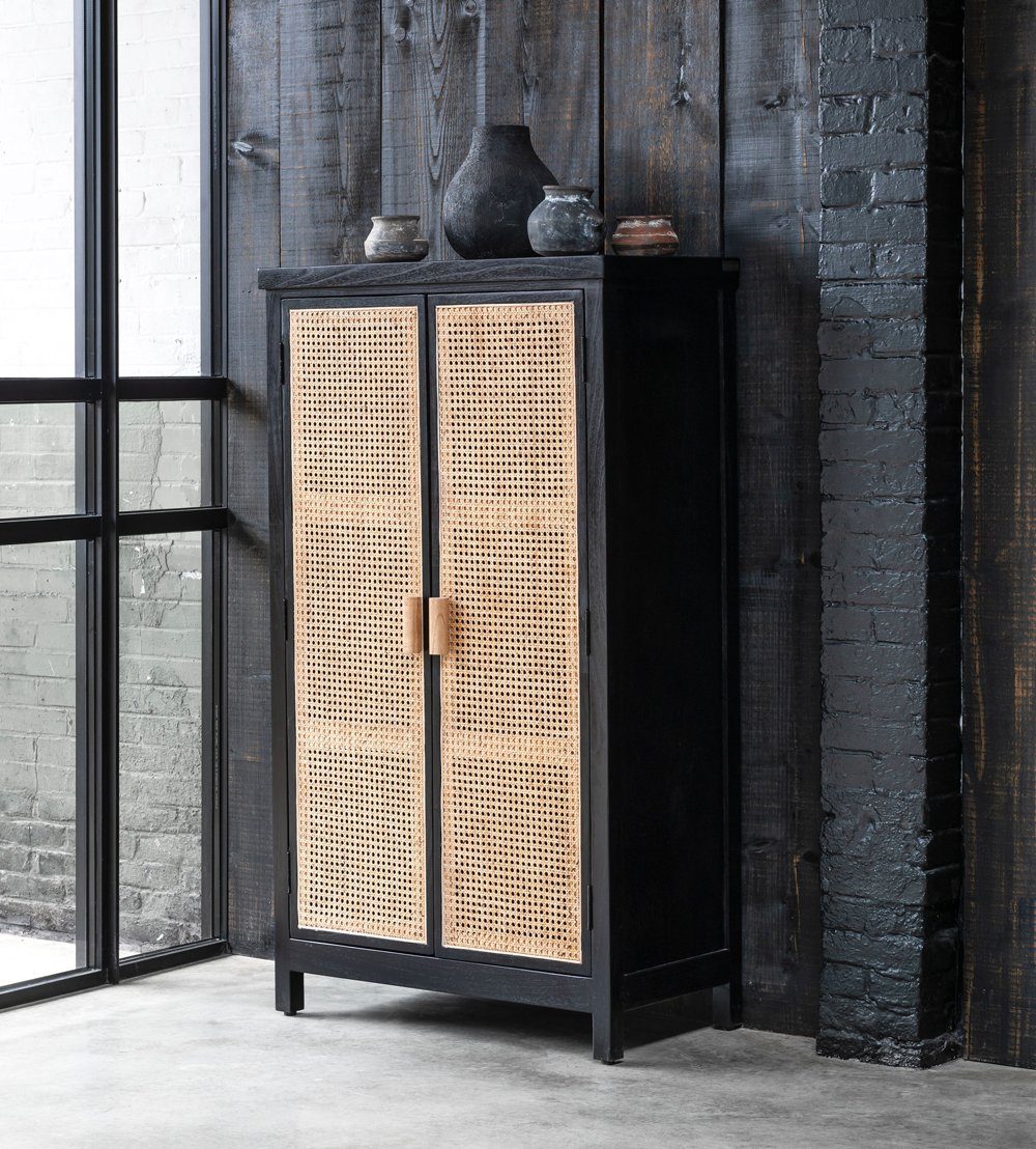 Must Living Highboard Rattan Schrank Kommode Provence H 140 cm natur ...