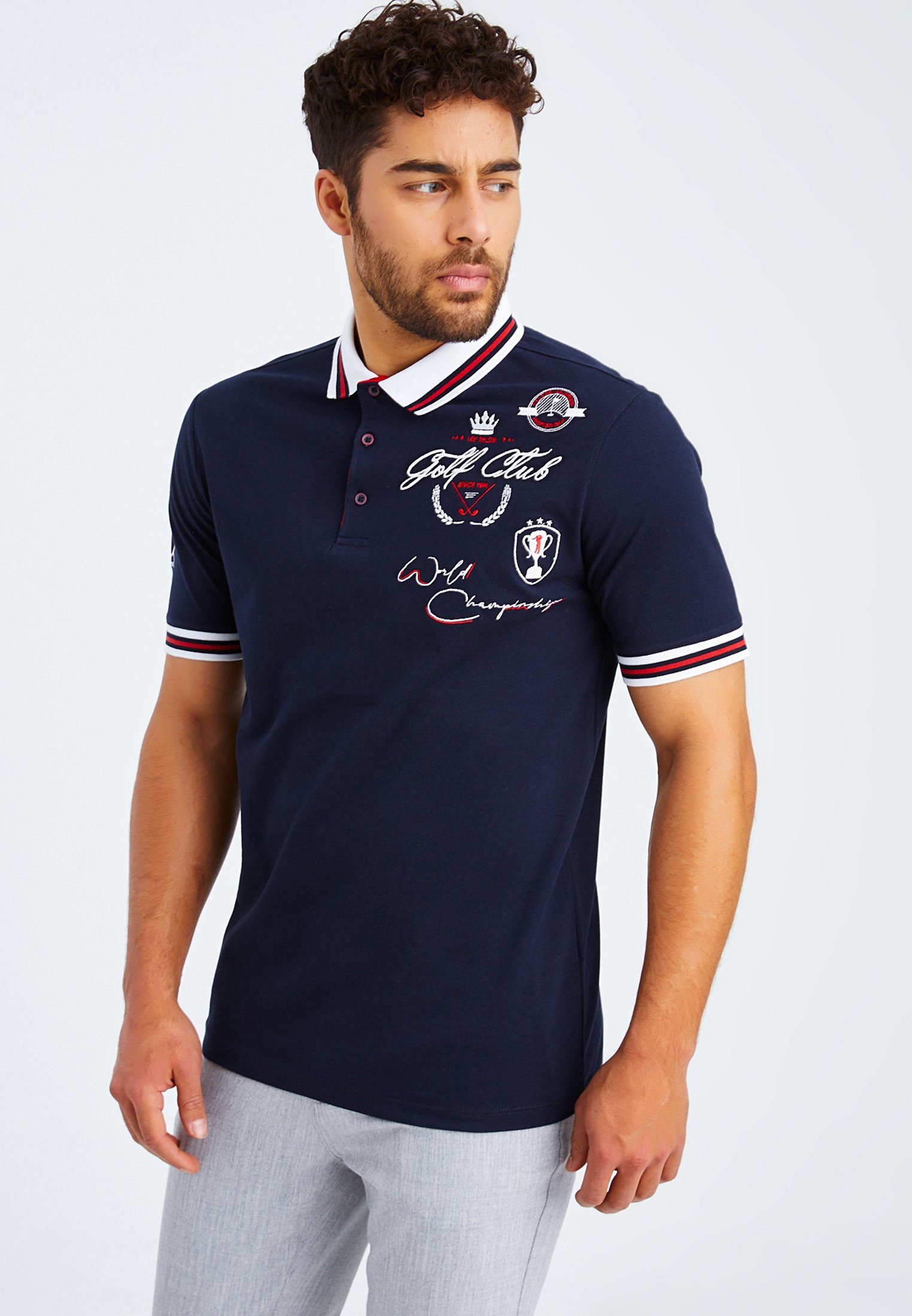 Leif Nelson T-Shirt Herren T-Shirt Polo LN-55600