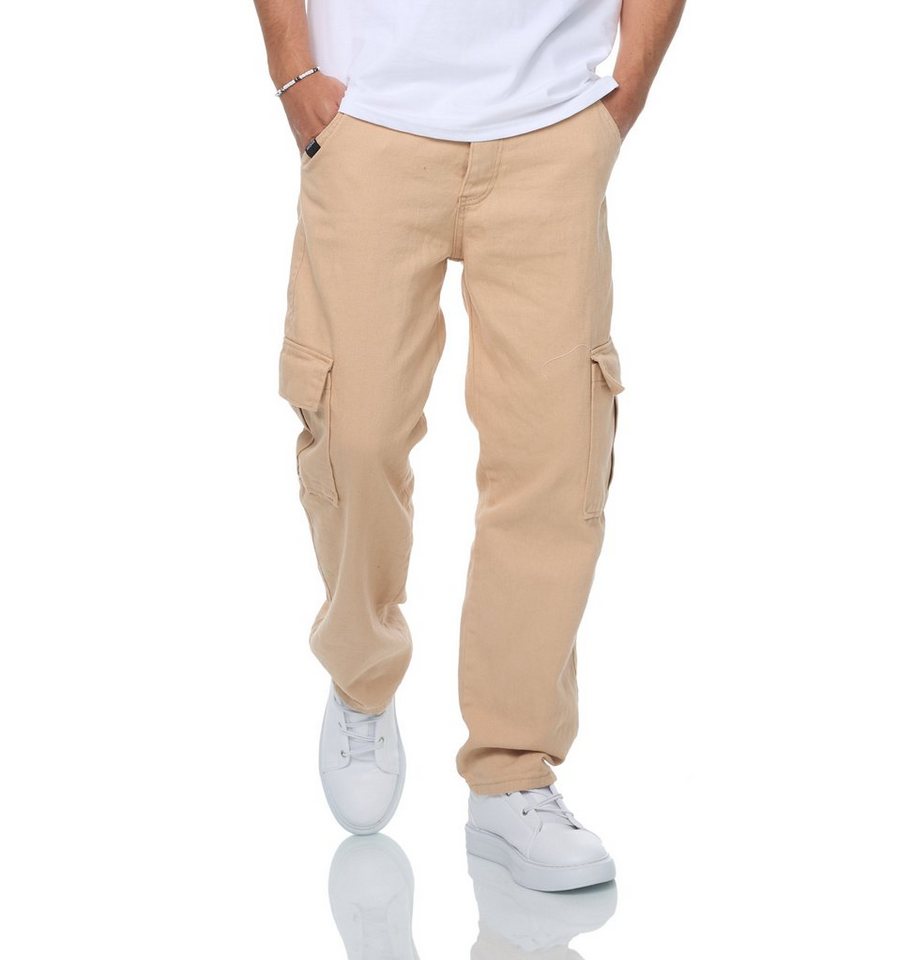 Denim Distriqt Cargohose Herren Baggy Fit Cargo Jeans Freizeithose