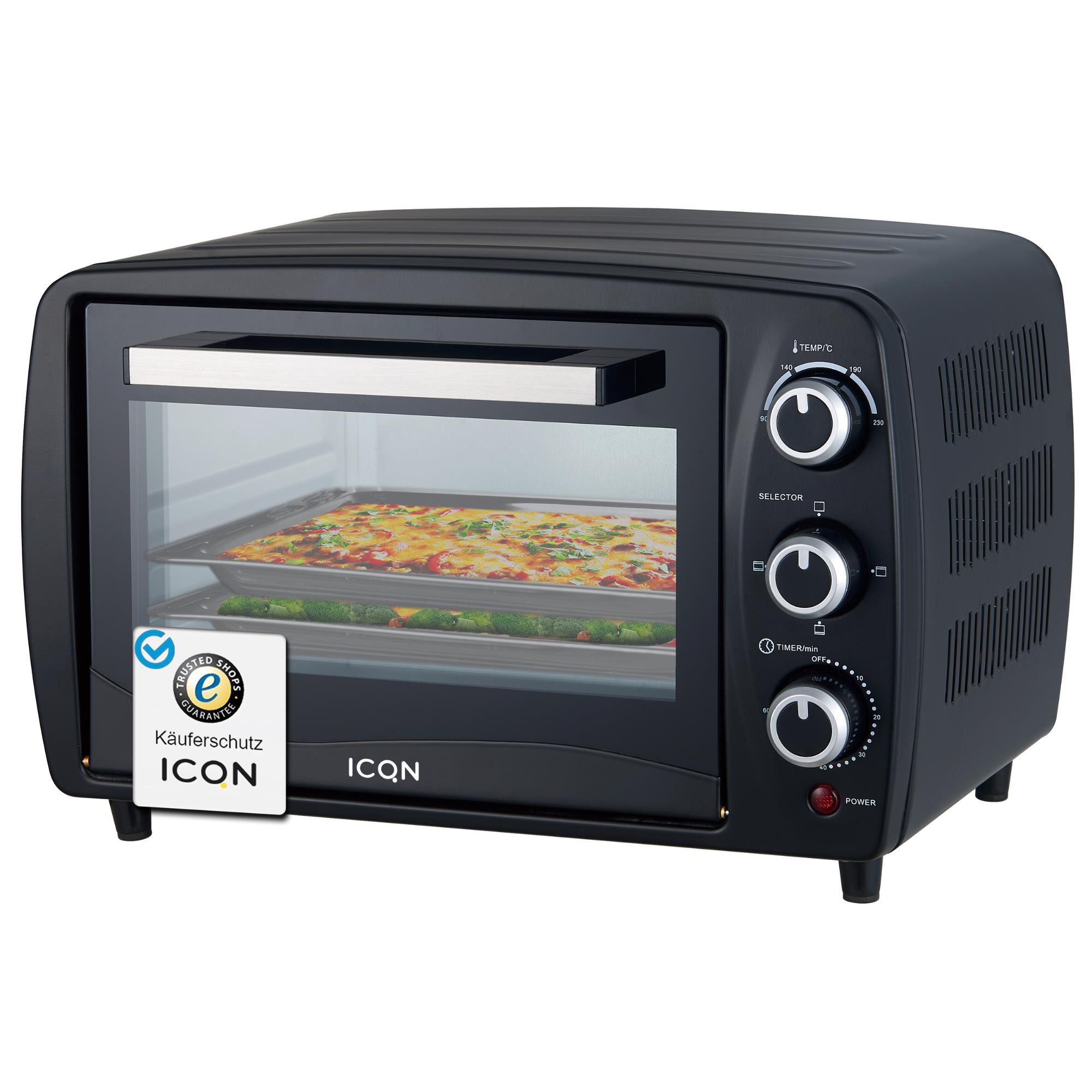 Icqn Kleinküche Icqn Minibackofen 15 Liter 1200w 90°c 230°c 60 Min