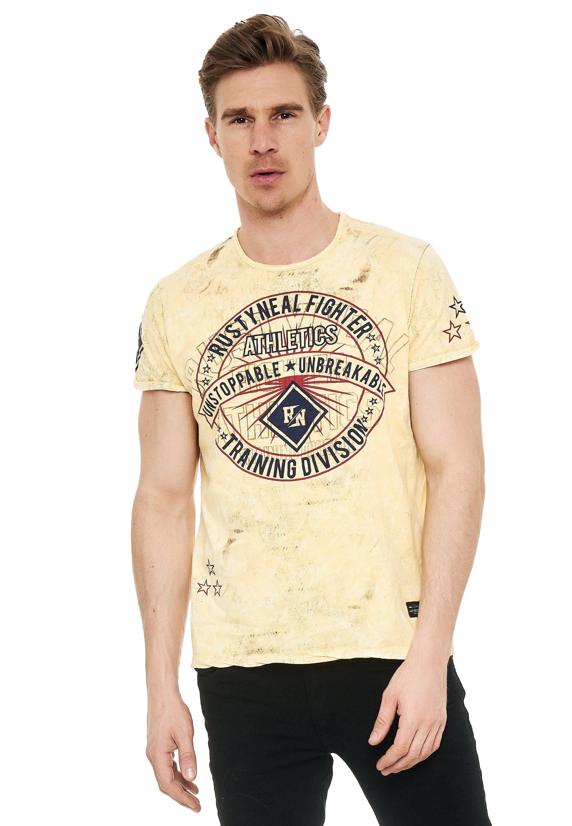 Rusty Neal T-Shirt mit modernem Print, Im angesagten Vintage-Look toll ...