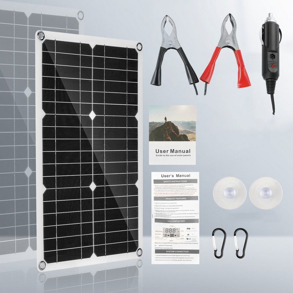 Letgospt Solarmodul 100w 12v Solarpanel Solarmodul Solarpanel Set 100