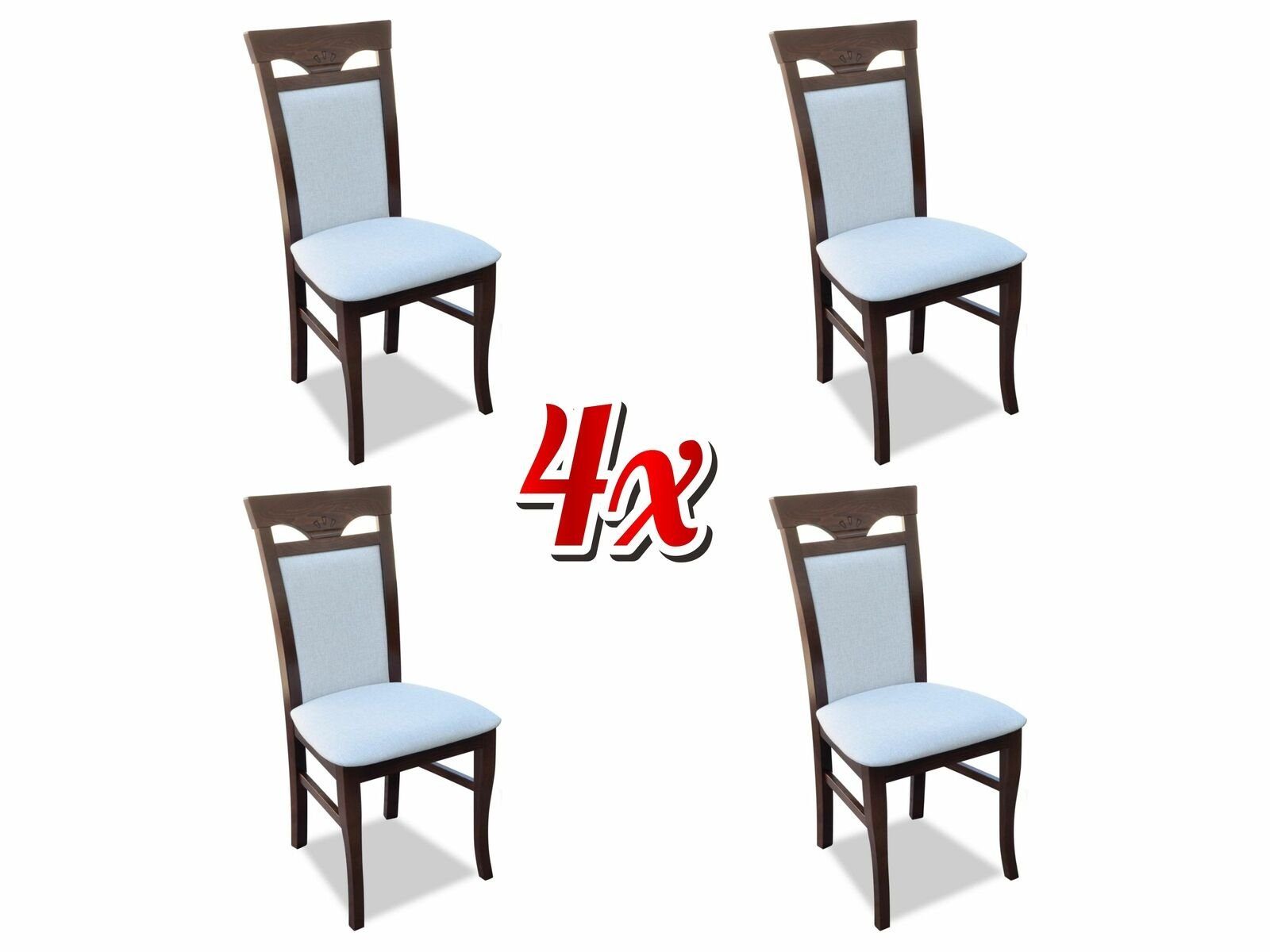 Jvmoebel Stuhl Garnitur 4x Stühle Modern Polster Lehn Design Neu Holz