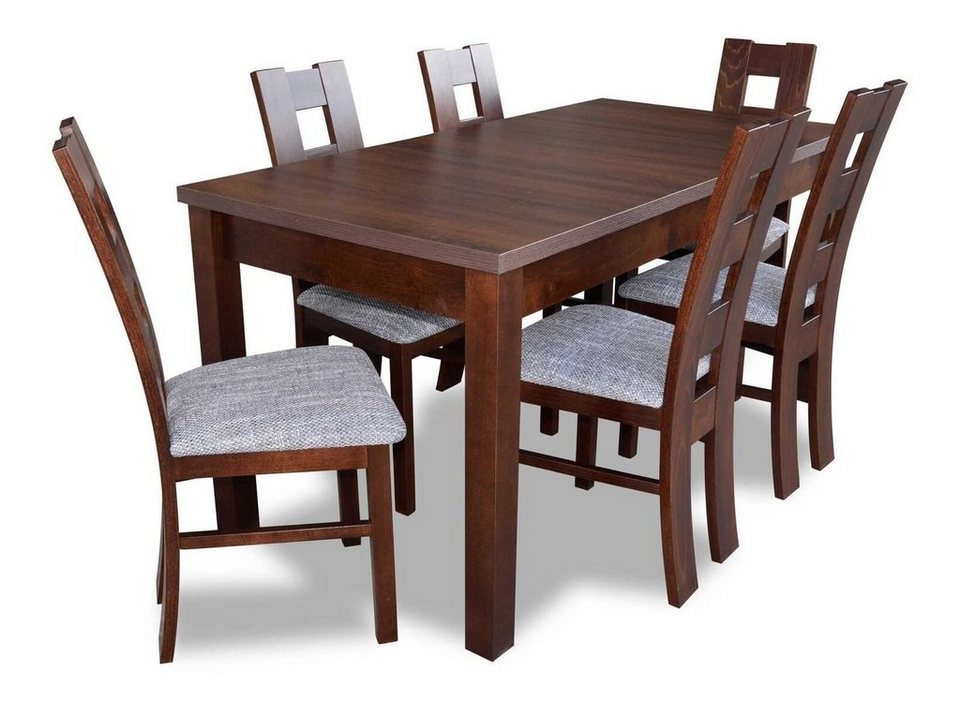 Jvmoebel Esstisch Klassischer Esstisch Tisch Holz Esszimmer Garnitur 6x