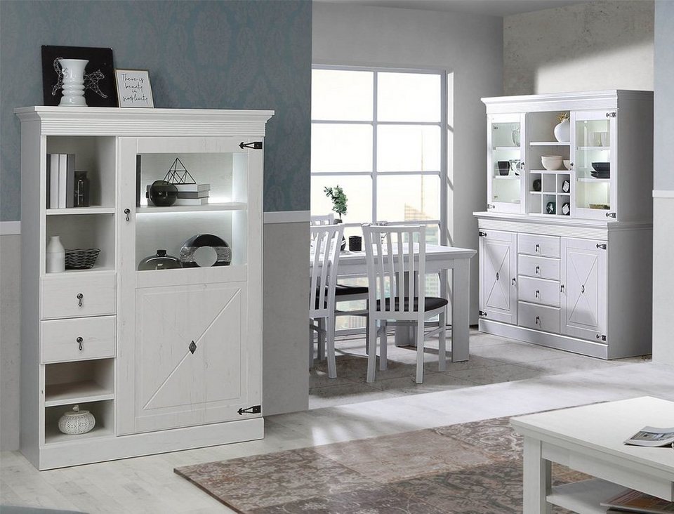 Expendio Wohnzimmer Set Enzo 30 Spar Set 4 St Pinie Weiß Nb