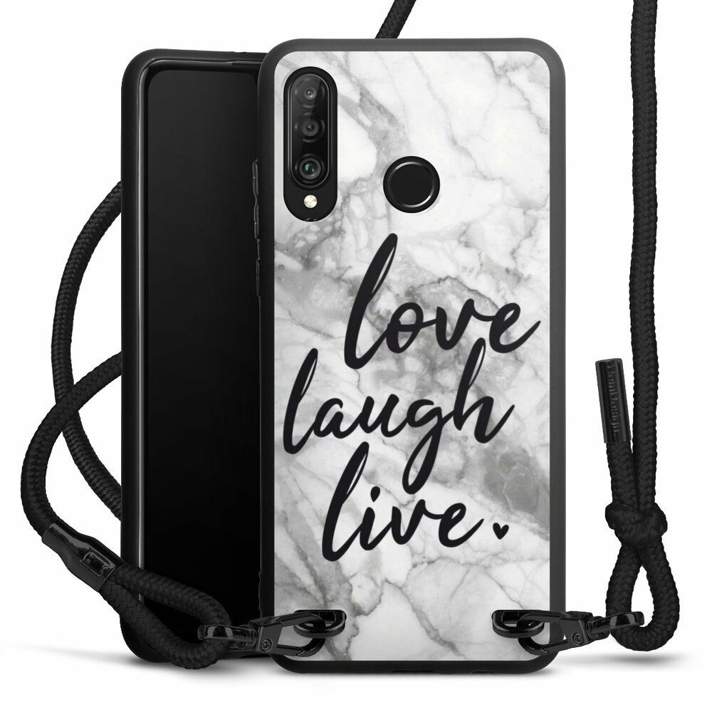 Deindesign Handyhülle Marmor Sprüche Liebe Love Laugh Live Marmor