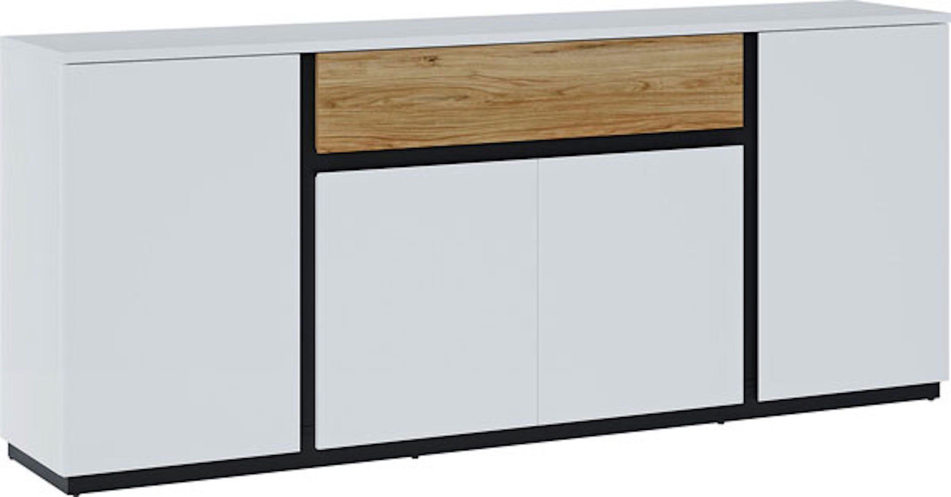 Feldmann Wohnen Sideboard Novena 1 St 2cm Weiß Jackson Hickory