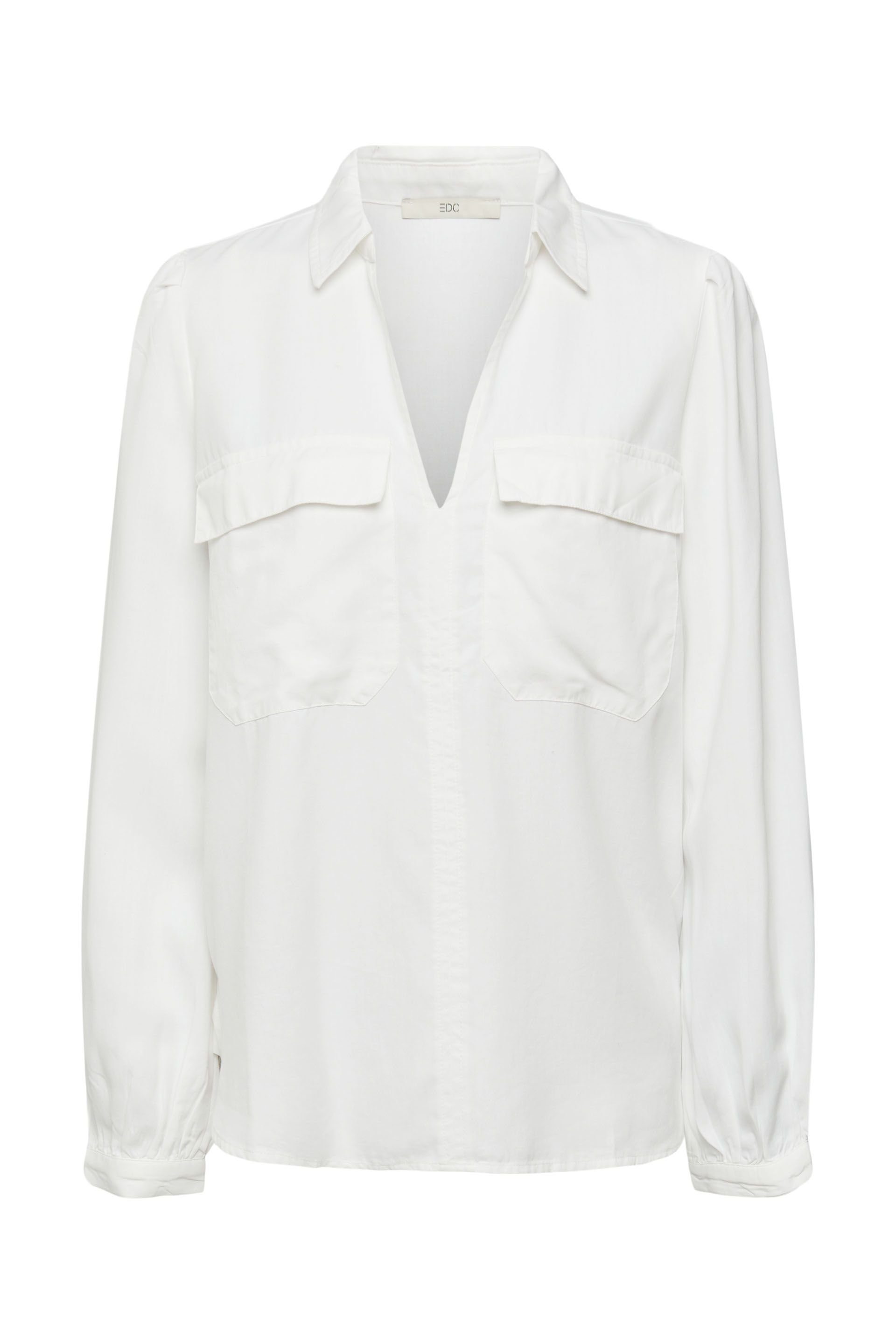 Edc By Esprit Langarmbluse Bluse Mit V Ausschnitt