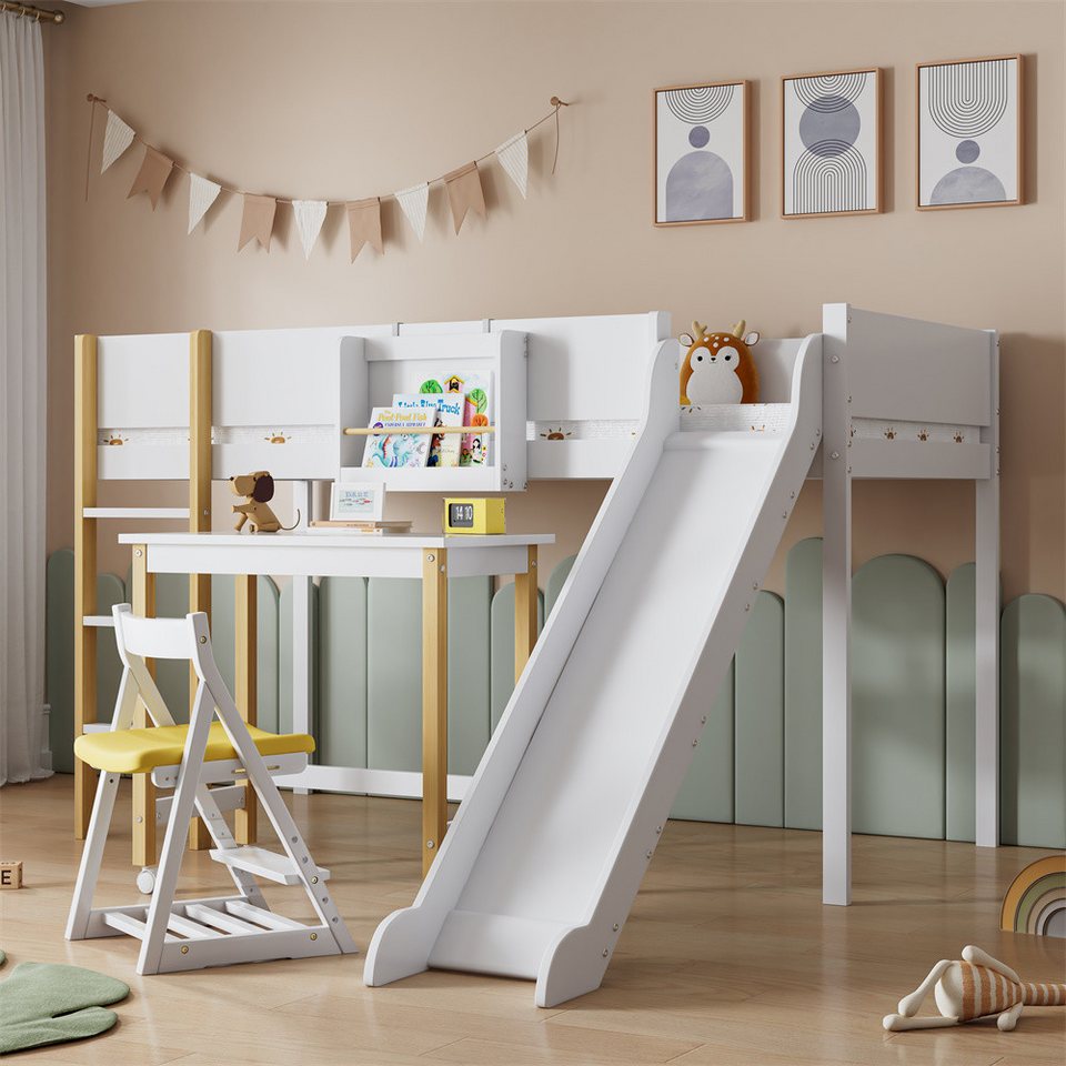 Xdeer Hochbett Hochbett Etagenbett Mit Dreistufiger Gerader Leiter