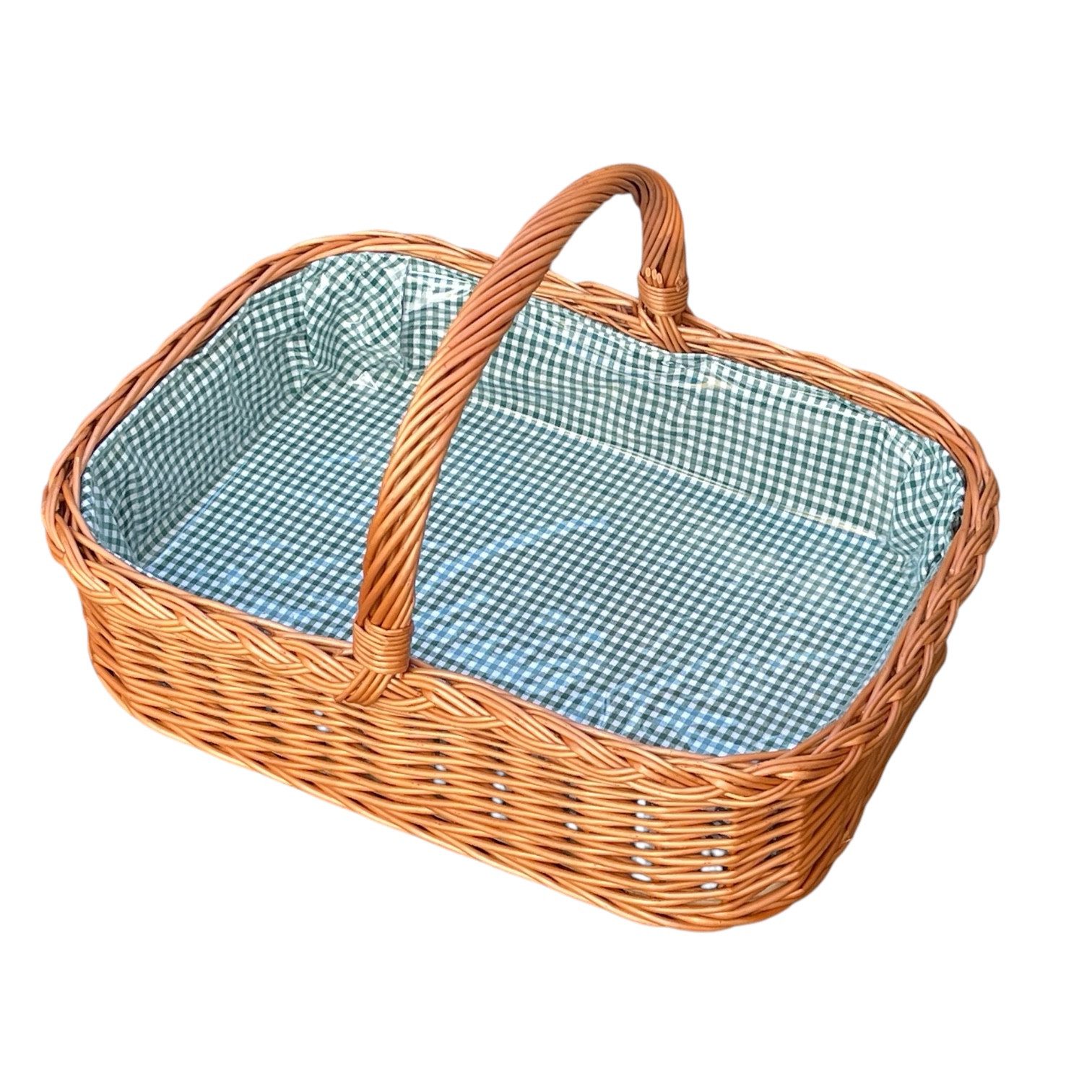 Bukora® Flechtkorb Bukora® Korbtablett Aus Weide Mit Stoff Grün Fein