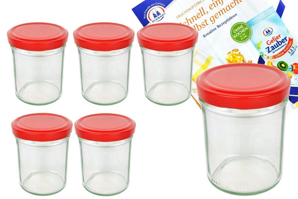 Mambocat Einmachglas 6er Set Sturzglas 435 Ml To 82 Piros Deckel Incl
