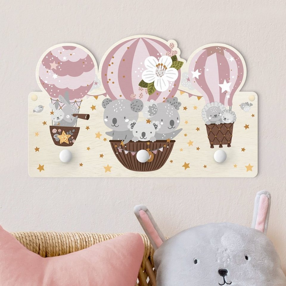 Bilderdepot24 Garderobenpaneel Rosa Tiere Weltall Himmel Tiere In