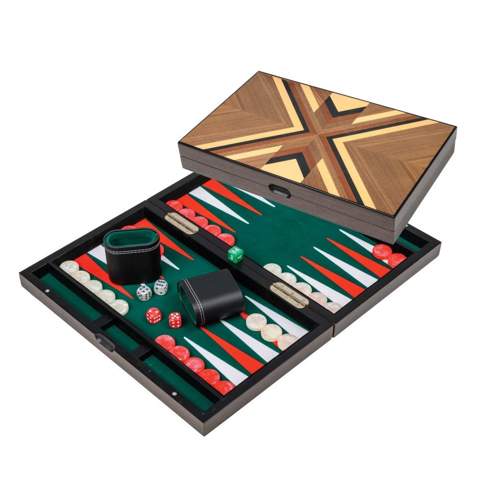 Philos Spiel, Backgammon Psara - medium - Innenleben aus Filz