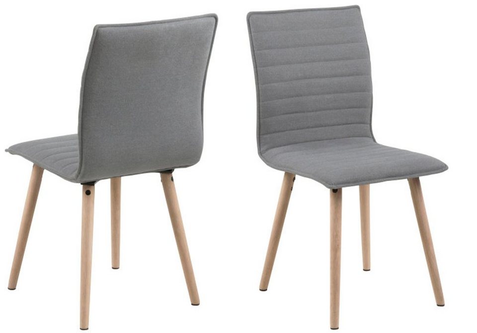 Ebuy24 Esszimmerstuhl 2er Set Esszimmerstuhl Karin In Hellgrauen Stoff U