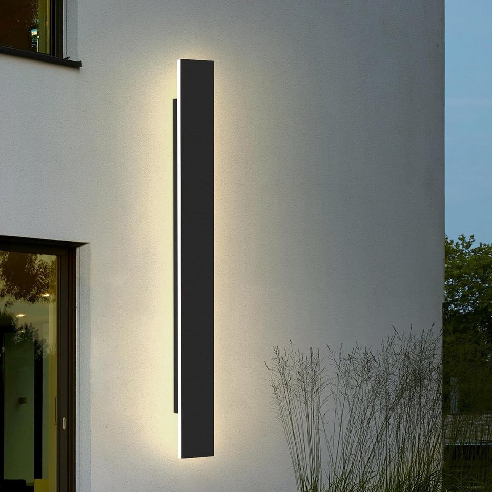 Nettlife Led Außen Wandleuchte Schwarz 104cm Gärten Wandlampe Indirekte