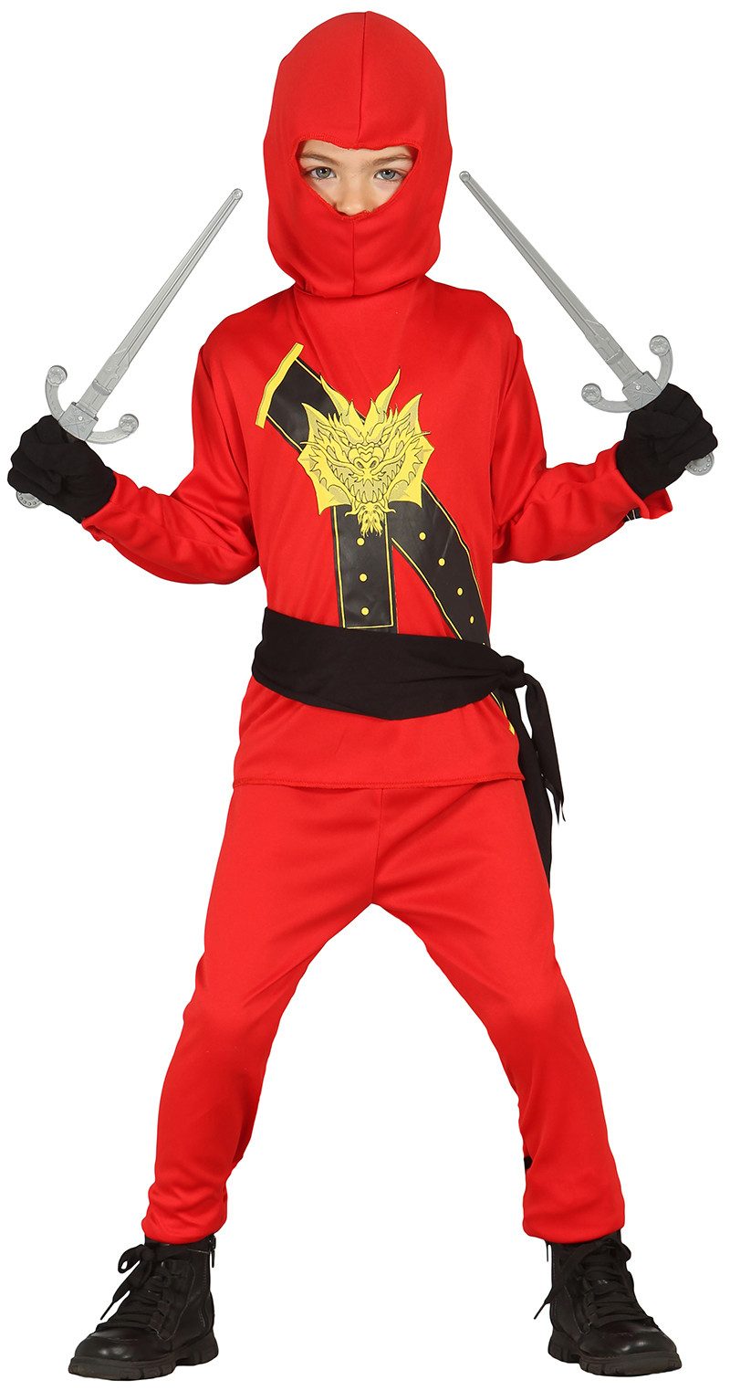 Fiestas Guirca Kostüm, Rotes Ninja Kinderkostüm