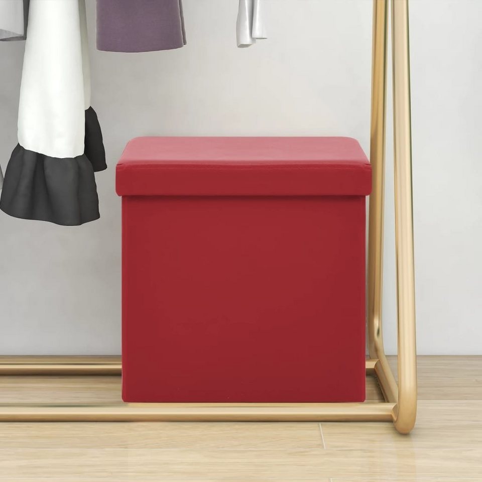 Möbelando Sitztruhe Alling Bht 38x38x38 Cm Aus Pvc In Weinrot