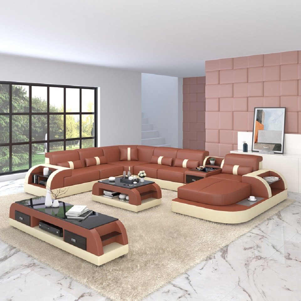 JVmoebel Ecksofa, U Form Sofa Couch Polster Wohnlandschaft Design ...
