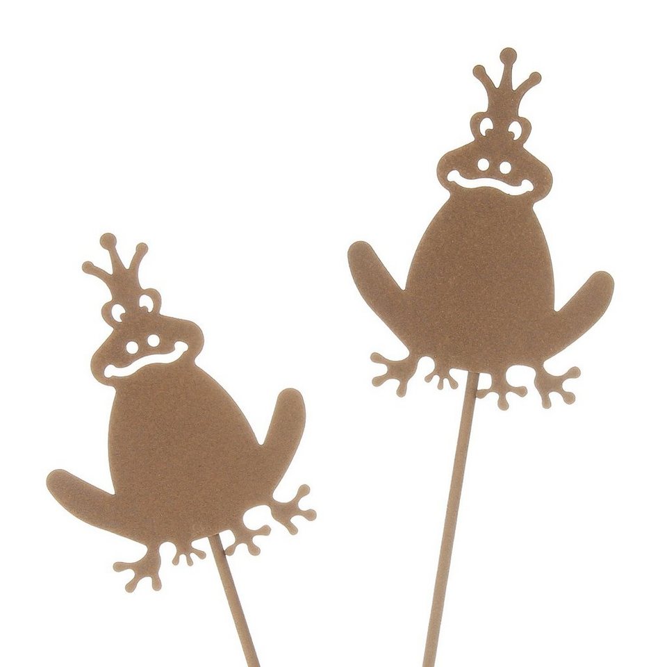 Macosa Home Gartenstecker Gartendeko Froschkönig Dekofigur Edelrost