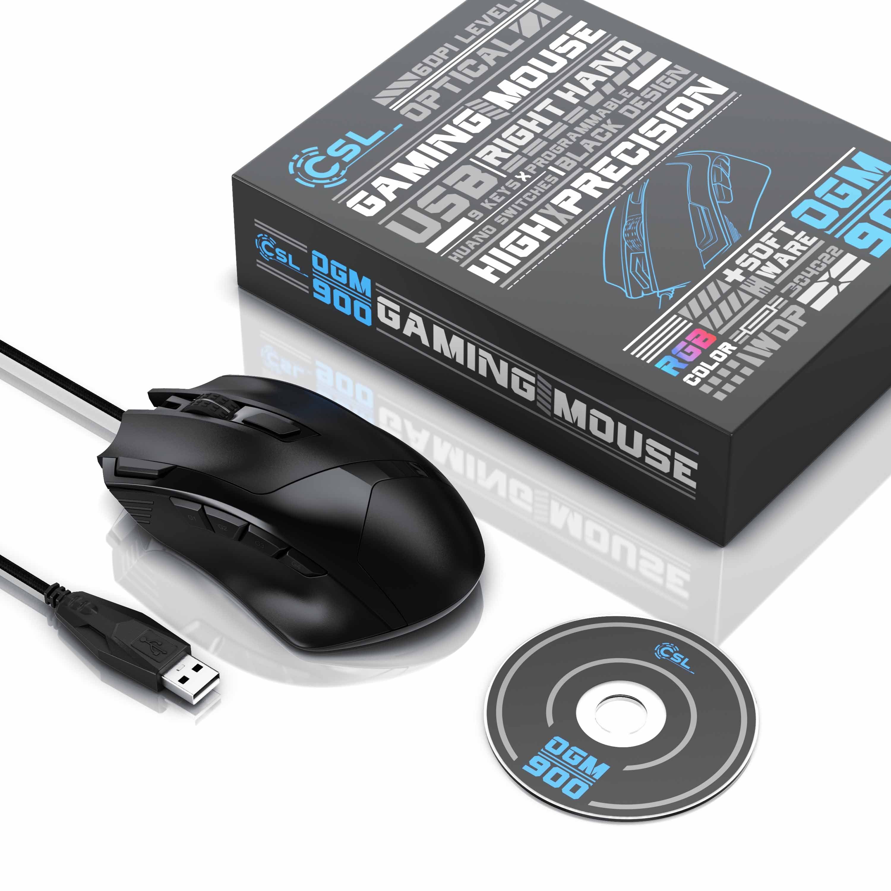 CSL Gaming-Maus (kabelgebunden, 125 dpi, optische Gaming Maus ...