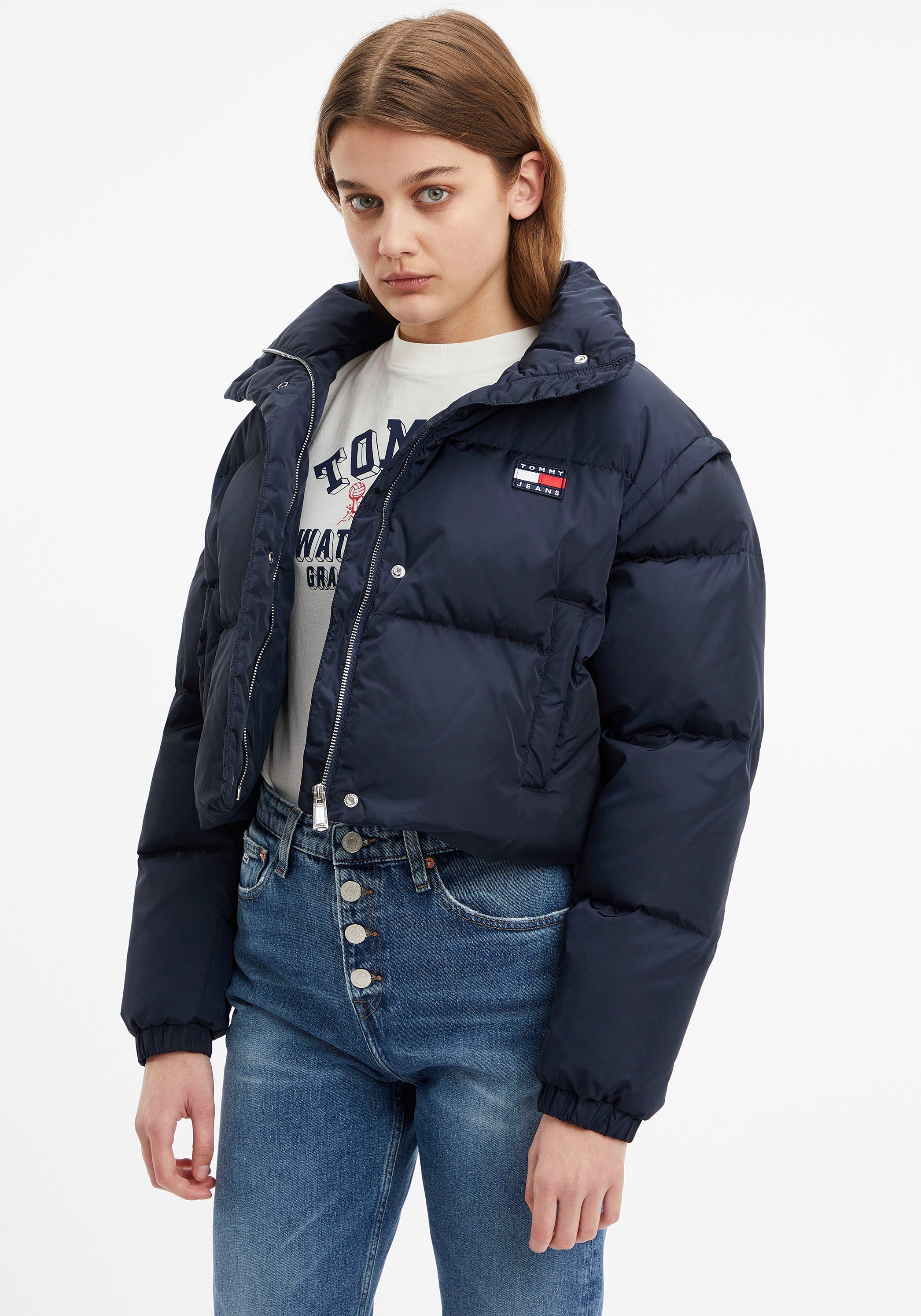 Tommy Jeans Outdoorjacke Tjw Badge Crop Vest Down Puffer Mit Tommy