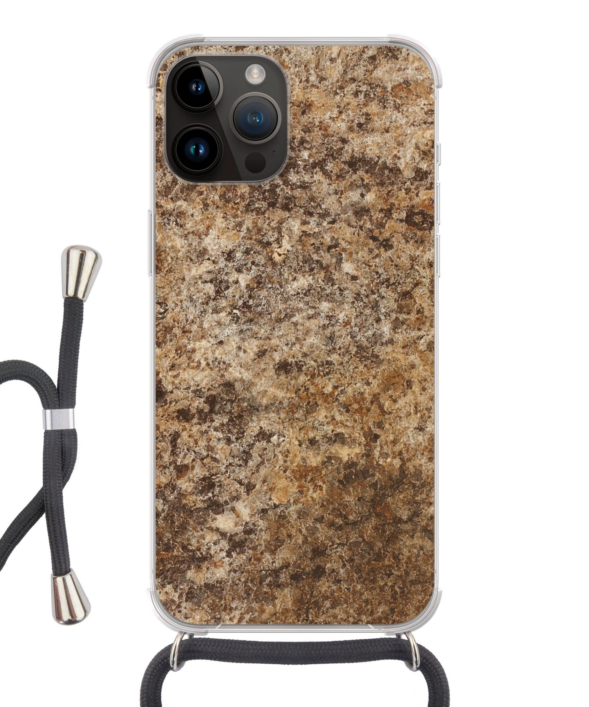 Muchowow Handyhülle Granit Design Struktur Stein Braun