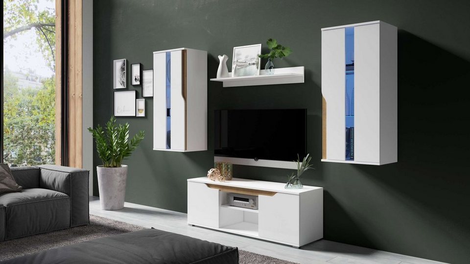 Stylefy Wohnwand Paro Set 4 St Wohnzimmer Set 4 Teilig