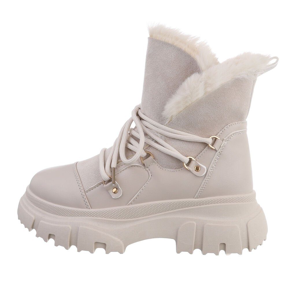 Ital Design Damen Schnürschuhe Freizeit Stiefelette Blockabsatz