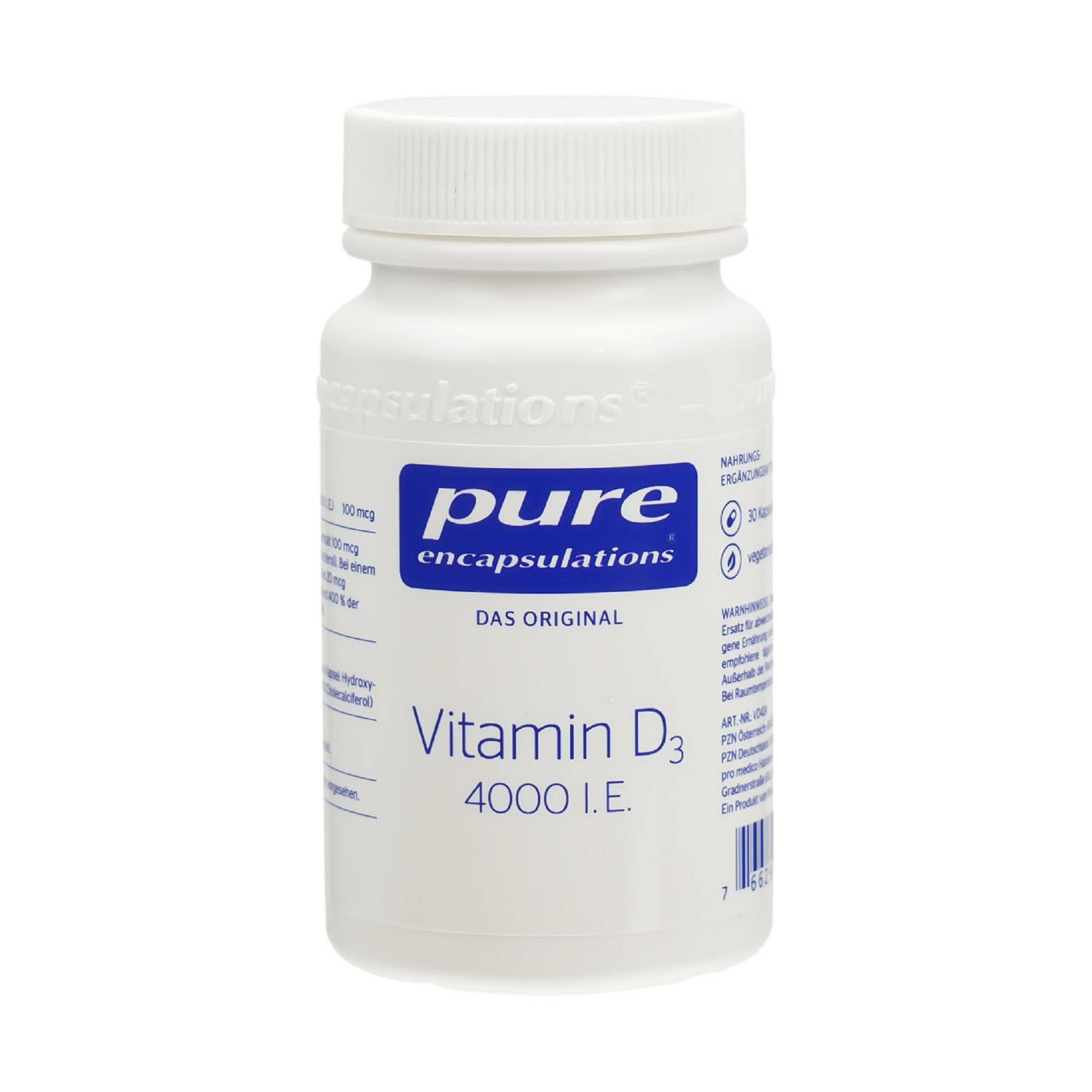 pro medico GmbH PURE ENCAPSULATIONS Vitamin D3 1000 I.E. Kapseln Kapsel ...