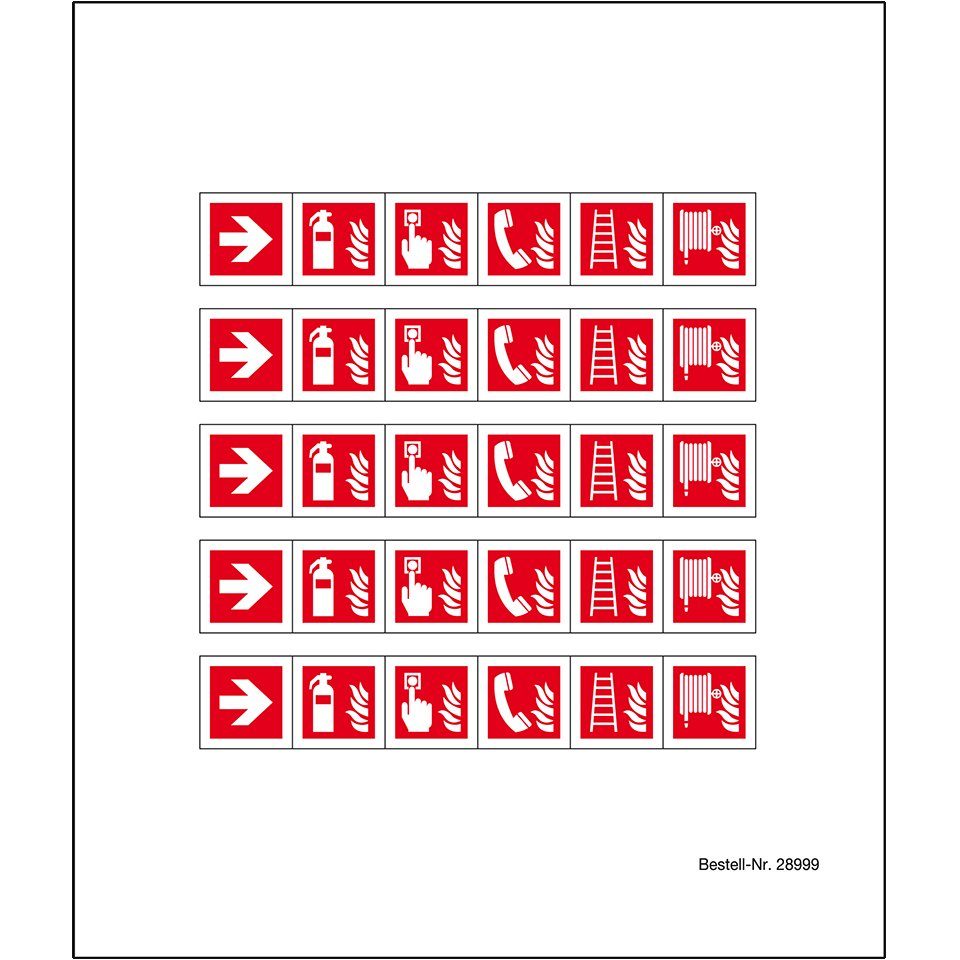 König Werbeanlagen Hinweisschild Minisymbol-SammelBog Brandschutz I,ASR/ISO,Folie,selbstkl.,12mm ...