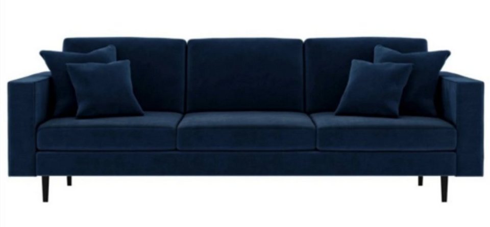 Jvmoebel 4 Sitzer Blau Viersitzer Stoff Design Polster Sofa Sofas Samt