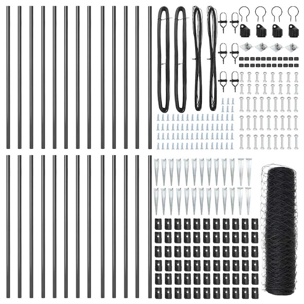 vidaXL Gartenzaun Schweißdrahtzaun mit Spikes 50 x 1,6 m (B x H), (1-St ...