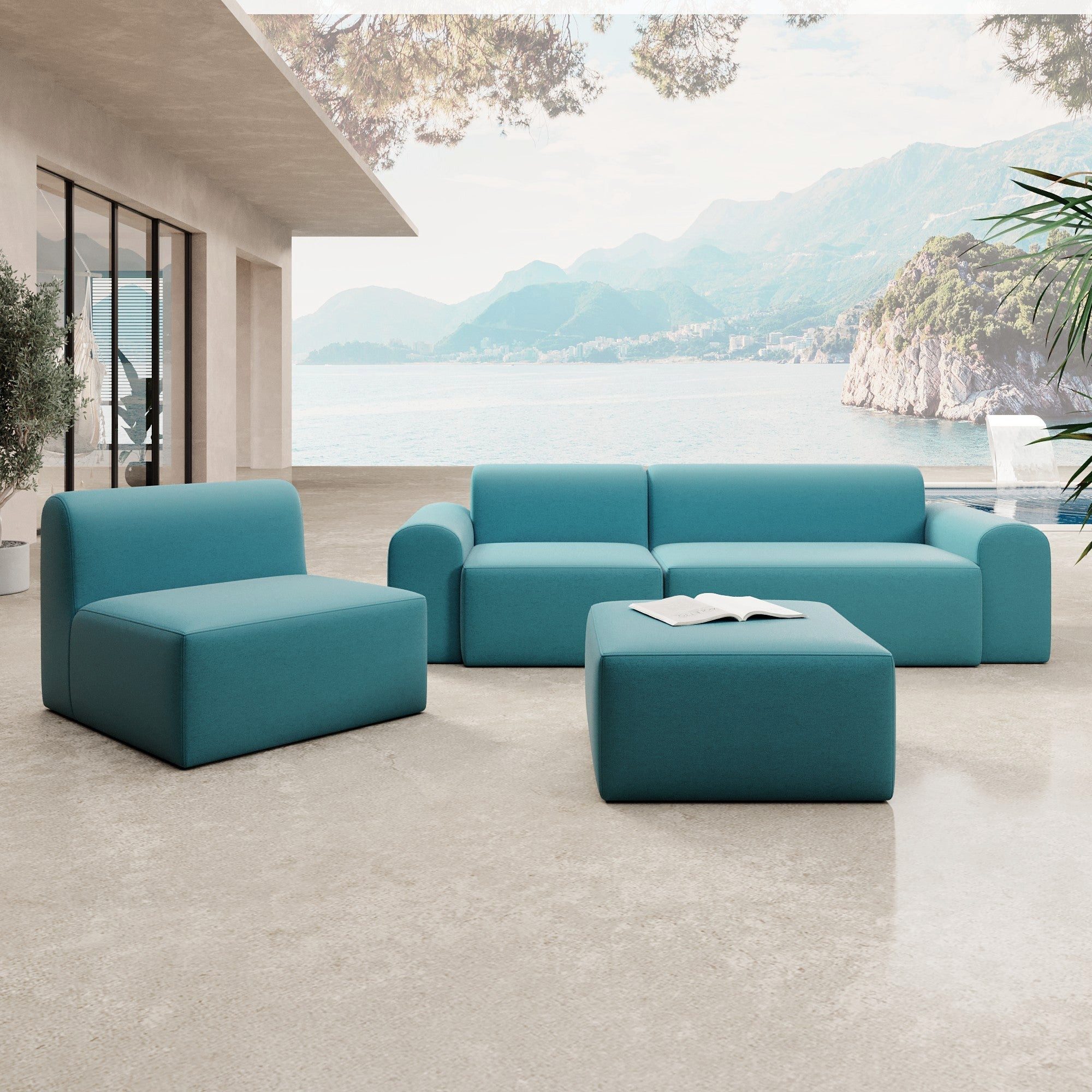 Luxusbetten24 Sofa Modulares Gartensofa Relax Set Open, Couch