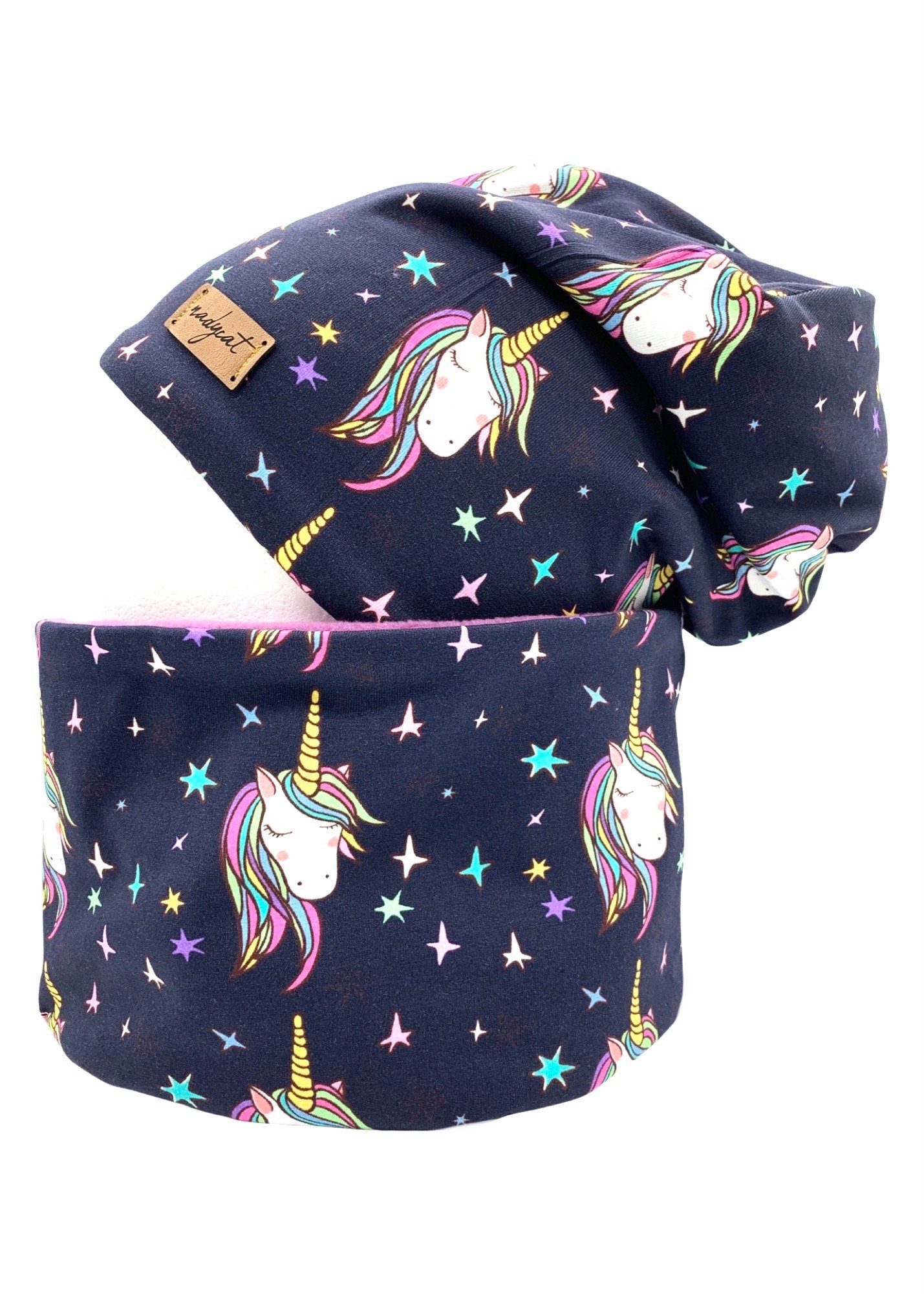 nadycat Beanie EINHORN (2-St., Beanie mit passendem Loop) handgefertigt aus der Lausitz ...