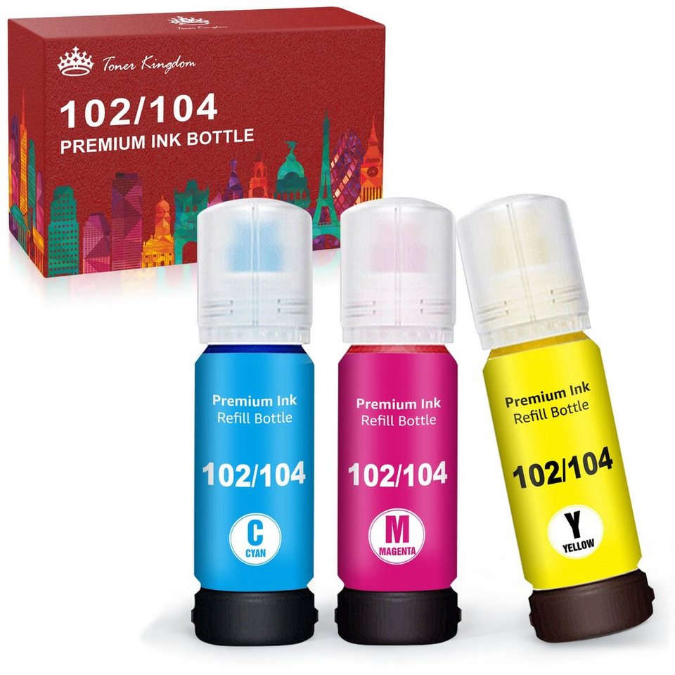 Toner Kingdom 3 Multipack Kompatible Für Epson 104 102 Nachfülltinte
