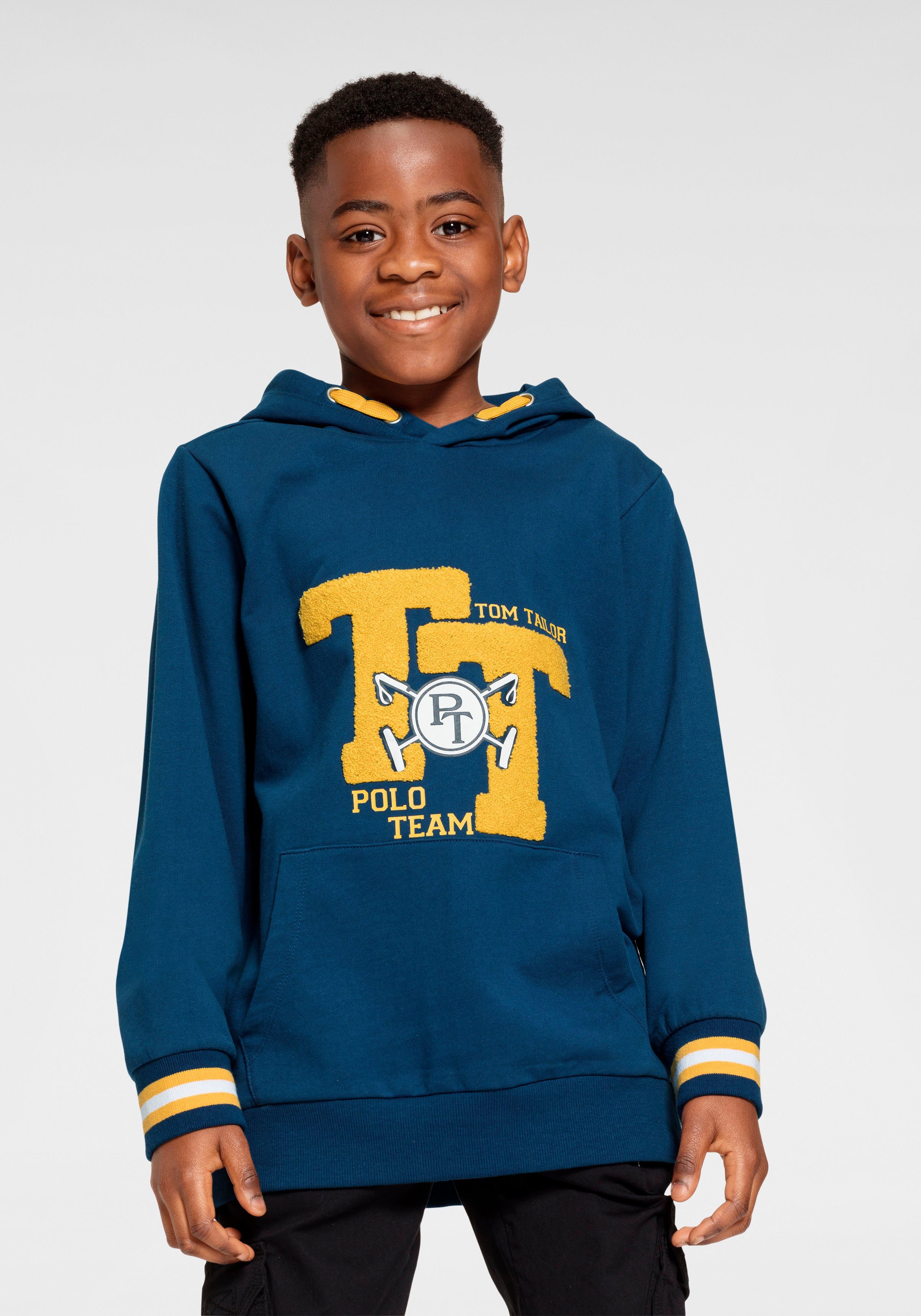 Tom Tailor Polo Team Kapuzensweatshirt Frottee Applikation Und