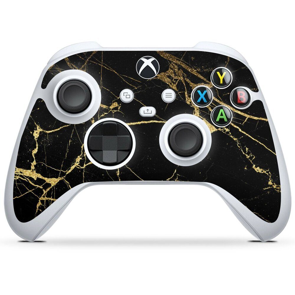 Deindesign Handyhülle Marmor Schwarz Muster Blackgoldmarble Look