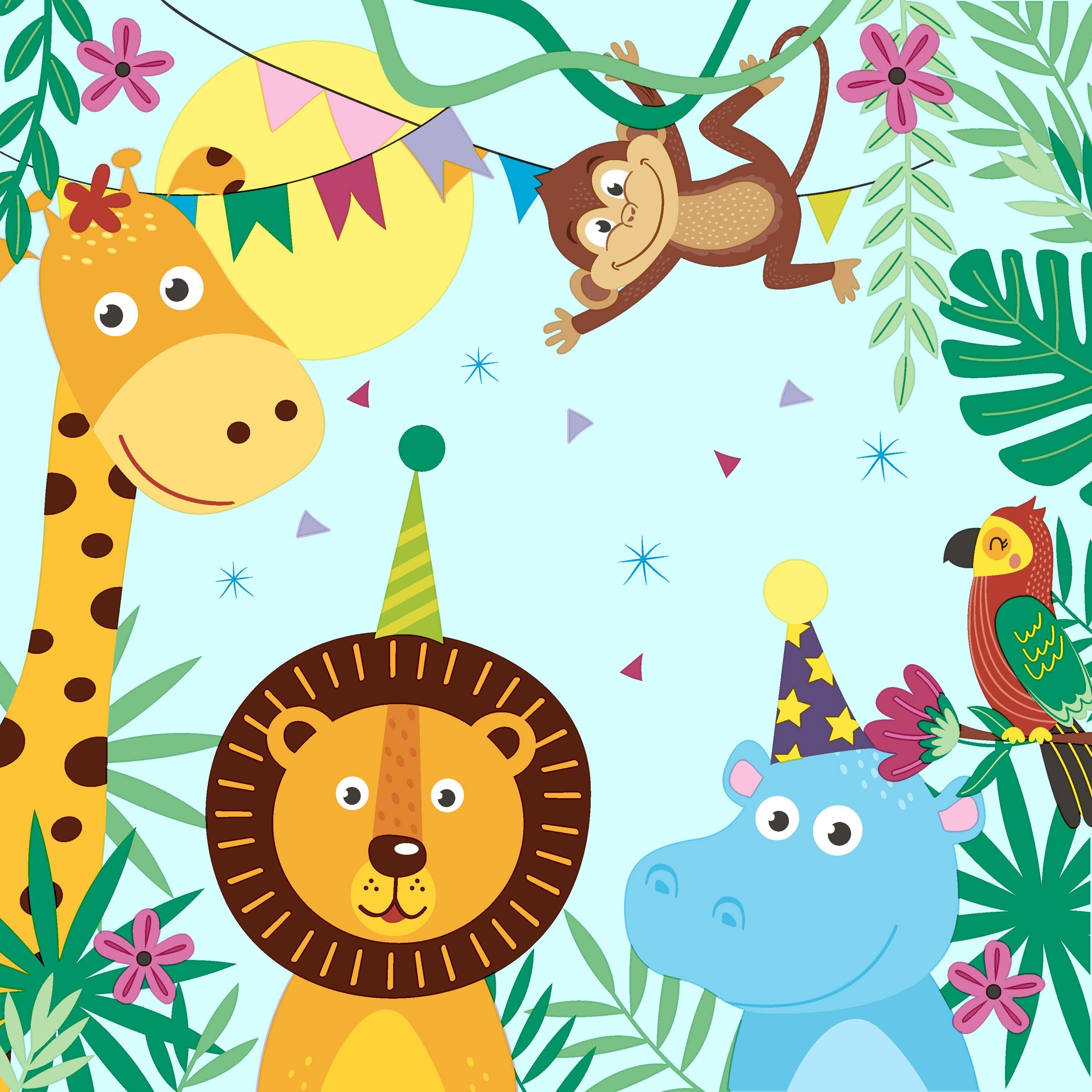 Paperdesign Papierserviette Party Tiere 20 St 33 Cm X 33 Cm
