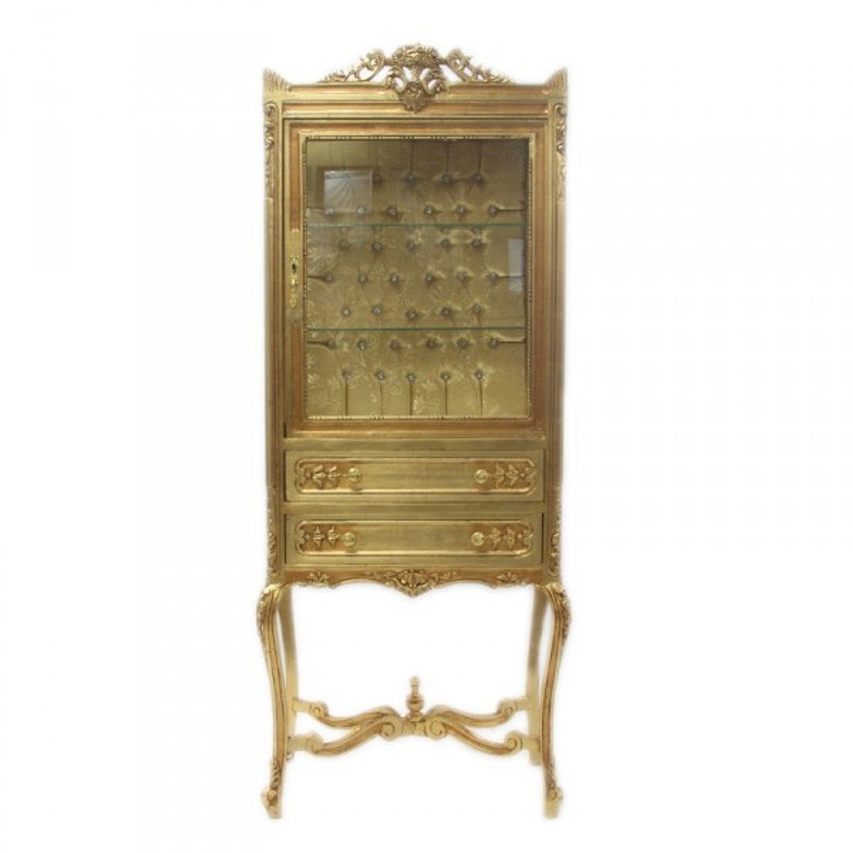 Casa Padrino Vitrine Barock Vitrine Gold ModF3 - Vitrinenschrank