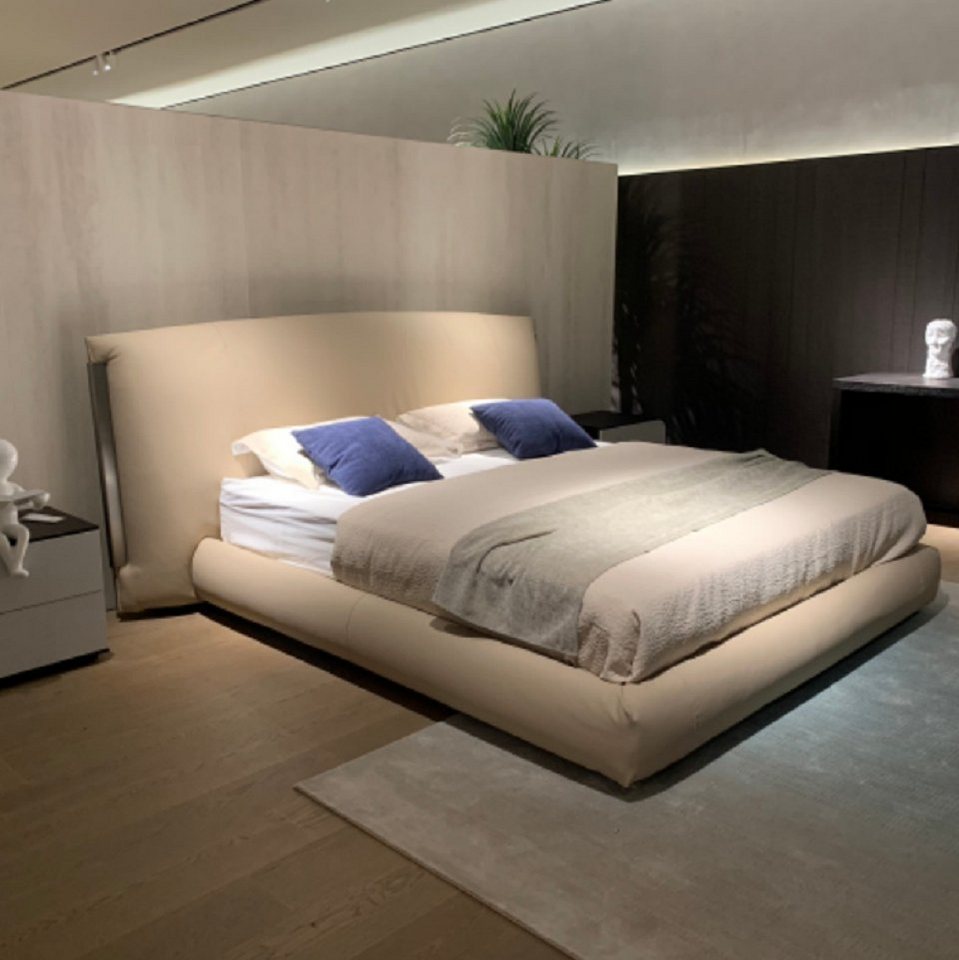 Jvmoebel Bett Beiges Modernes Designer Bett Schlafzimmer Möbel